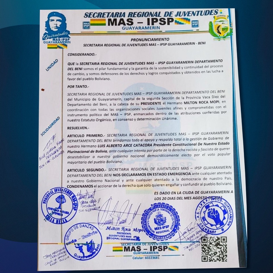 Arce saluda a juventudes del MAS-IPSP de Guayaramerín por su espíritu revolucionario | La Época ...